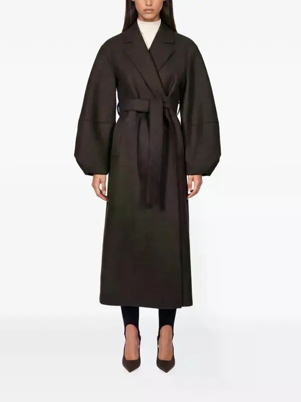 Harris Wharf London Belted Balloon-sleeve Oversized Coat