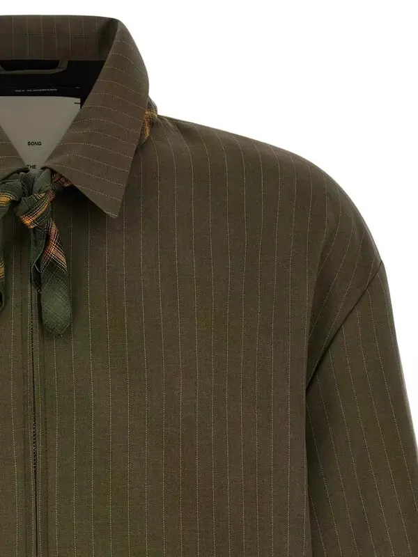 SONG FOR THE MUTE Coach Pinstripe-pattern Slim Jacket