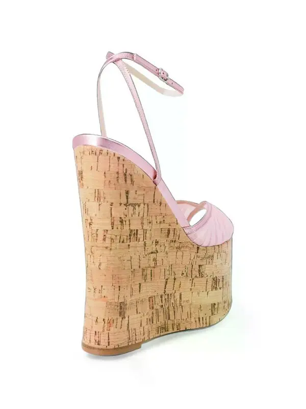 ANDREA WAZEN 150mm Bardot Cork Wedge Sandals