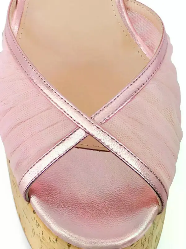 ANDREA WAZEN 150mm Bardot Cork Wedge Sandals