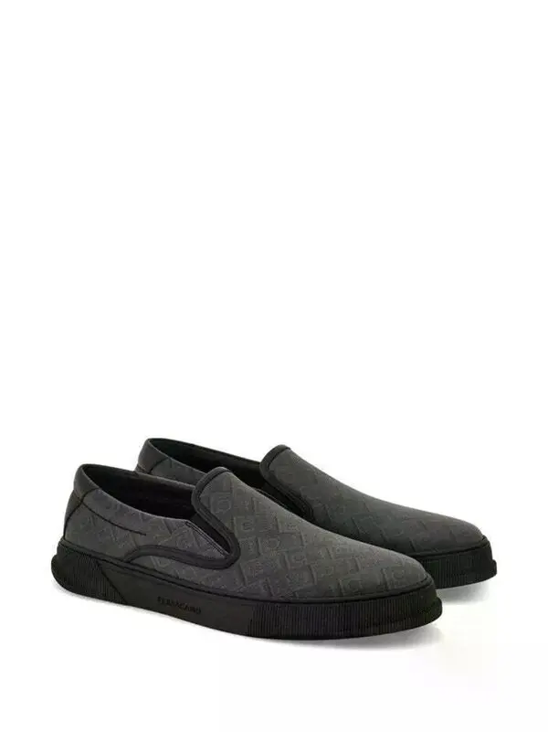 FERRAGAMO Embossed-pattern Slip-on Sneakers