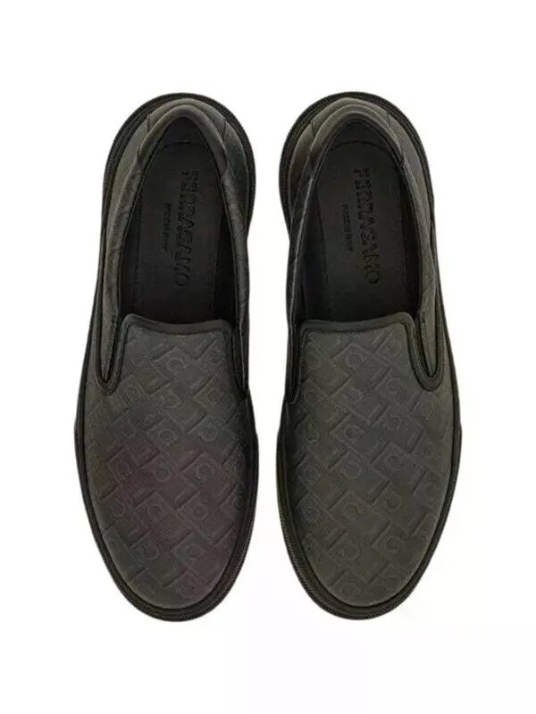 FERRAGAMO Embossed-pattern Slip-on Sneakers