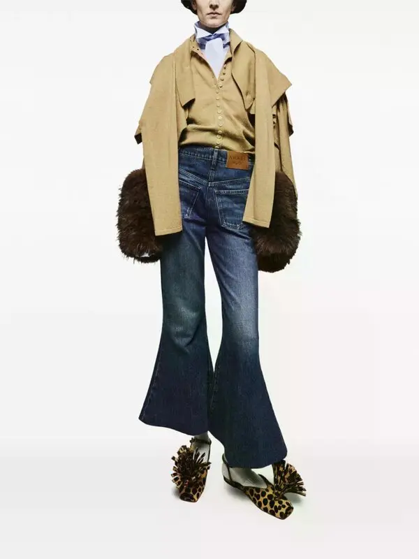 A.W.A.K.E. Mode Cropped Flared Jeans