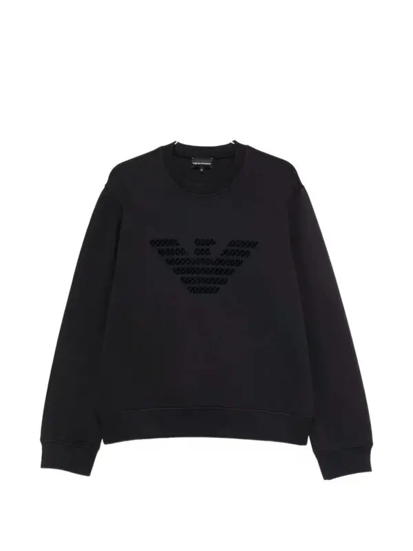 Emporio Armani Double Jersey Sweatshirt With Large Flocked Logo