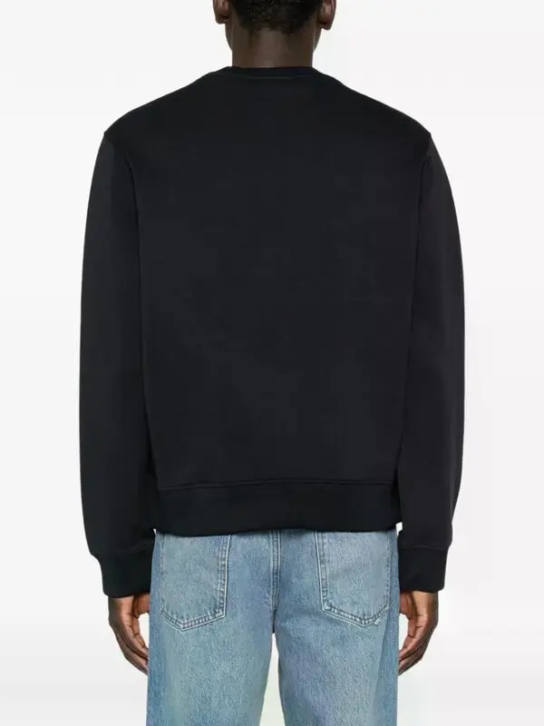 Emporio Armani Double Jersey Sweatshirt With Large Flocked Logo