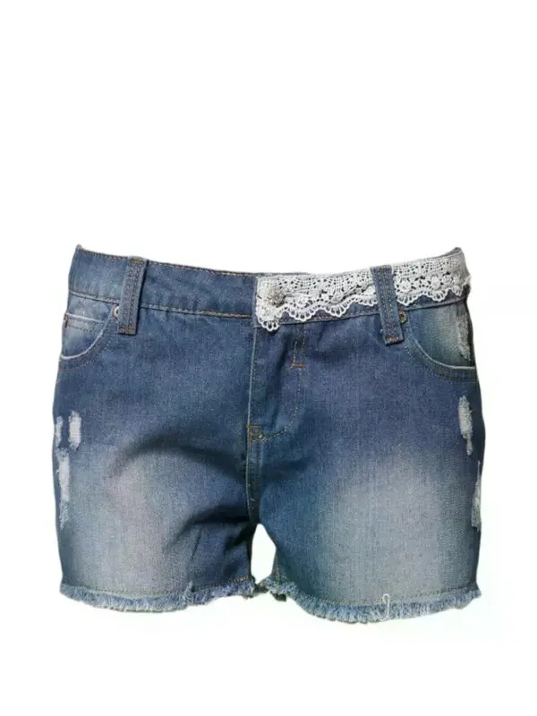 GIOIELLINI Lace-trim Distressed Shorts