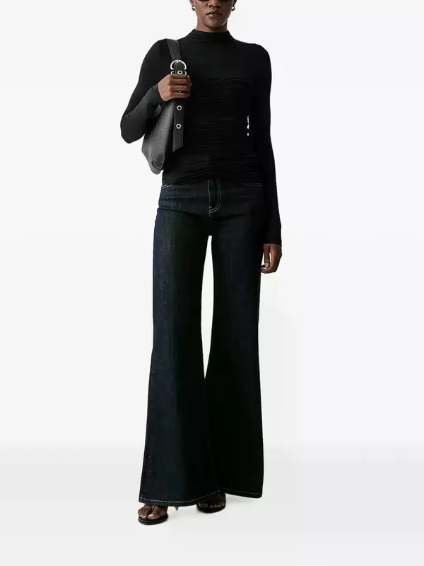 LA MANIA Solla Ruched High-neck Top