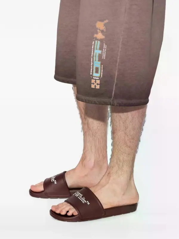Off-White Bookish Sliders - Brown