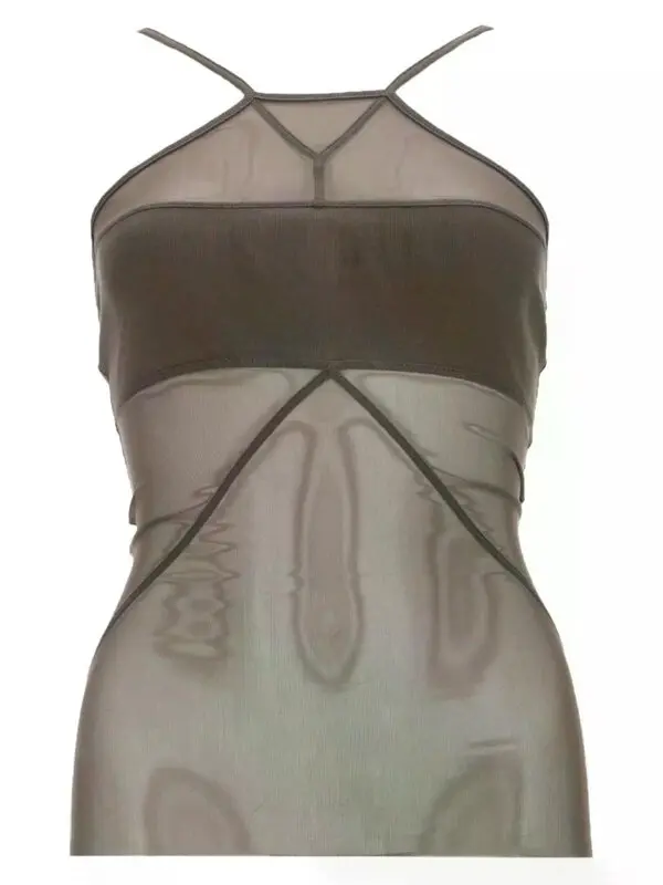 Rick Owens Sl Combo Sheer-panel Top - Neutrals