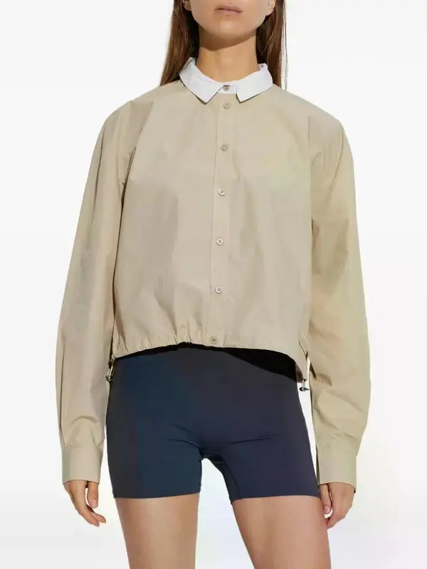 RETHINKIT STUDIOS Logo-patch Drawstring Shirt - Neutrals
