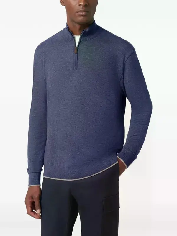 Paul & Shark Piuma Wool Half-zip Sweater - Blue