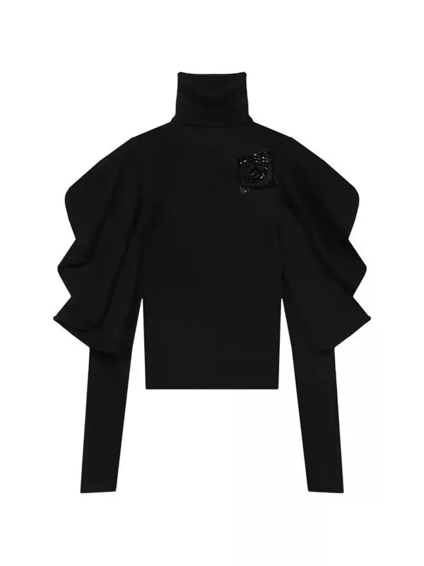 Blumarine Puff-sleeve Roll-neck Sweater
