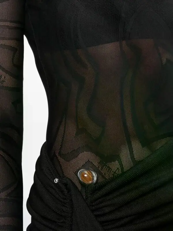 Emilio Pucci Sheer Mock-neck Bodysuit