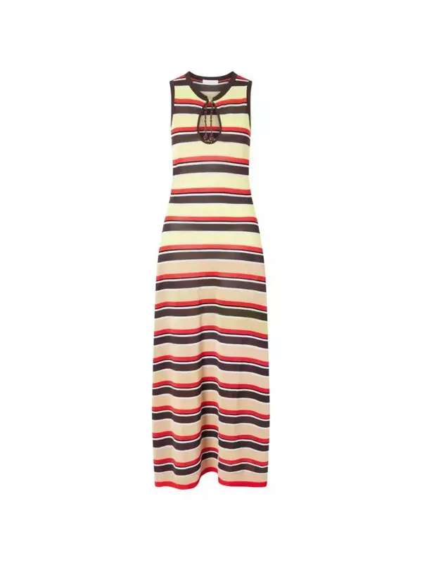 Rabanne Striped Bead-embellished Maxi Dress