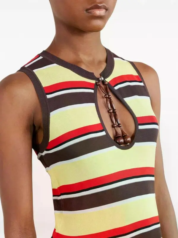 Rabanne Striped Bead-embellished Maxi Dress