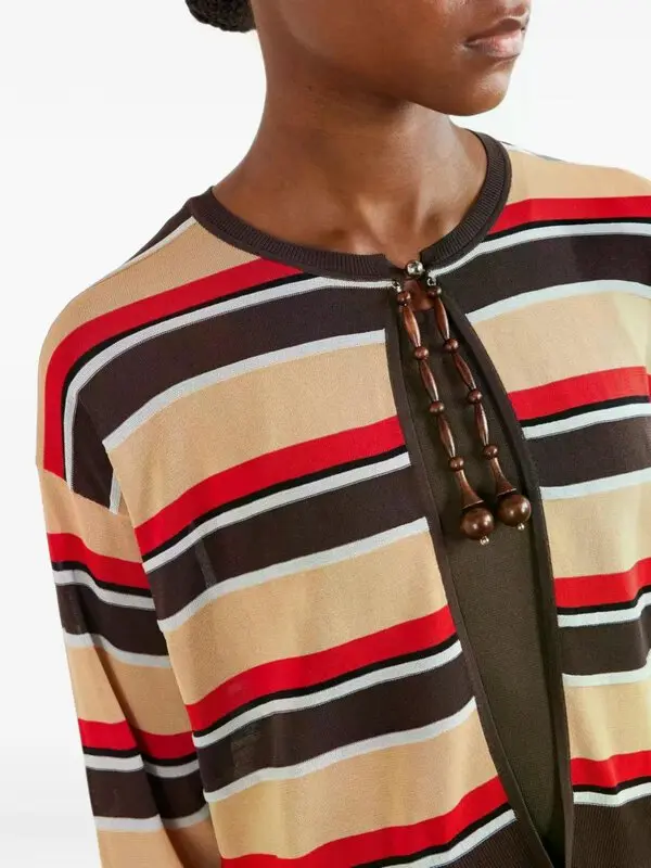 Rabanne Striped Bead-embellished Cardigan