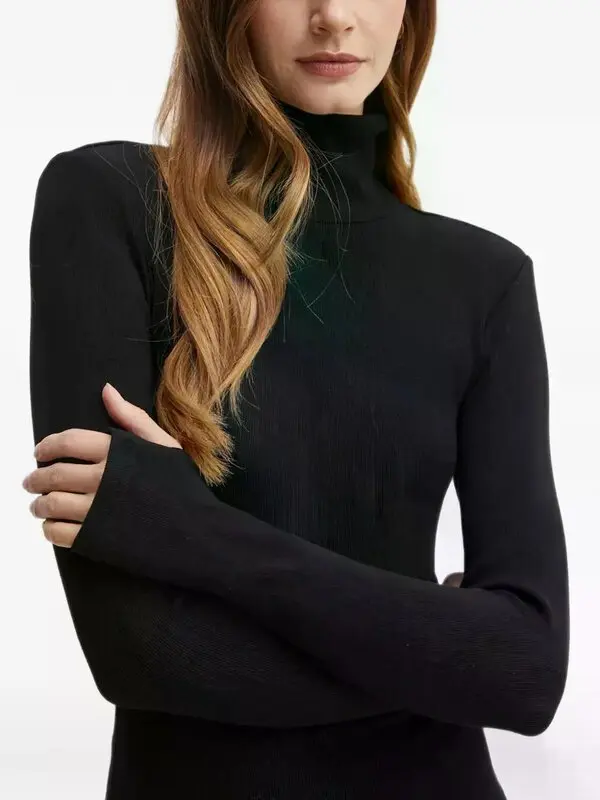 LA MANIA Corey Ribbed Thumb-slot Top