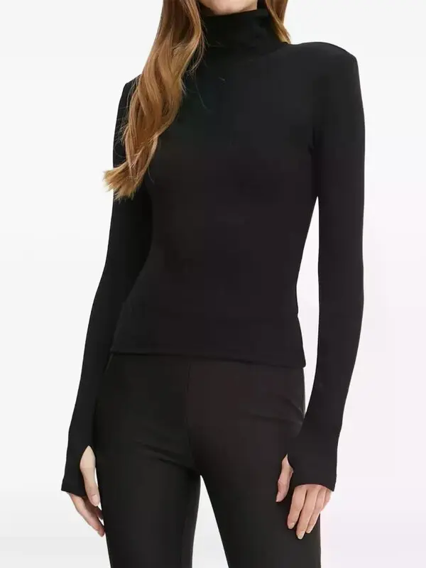 LA MANIA Corey Ribbed Thumb-slot Top