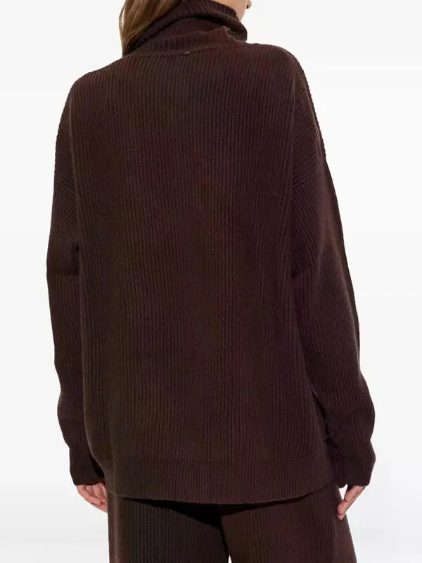Sportmax Zip-neck Ribbed-knit Sweater