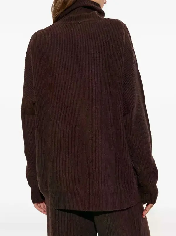 Sportmax Zip-neck Ribbed-knit Sweater