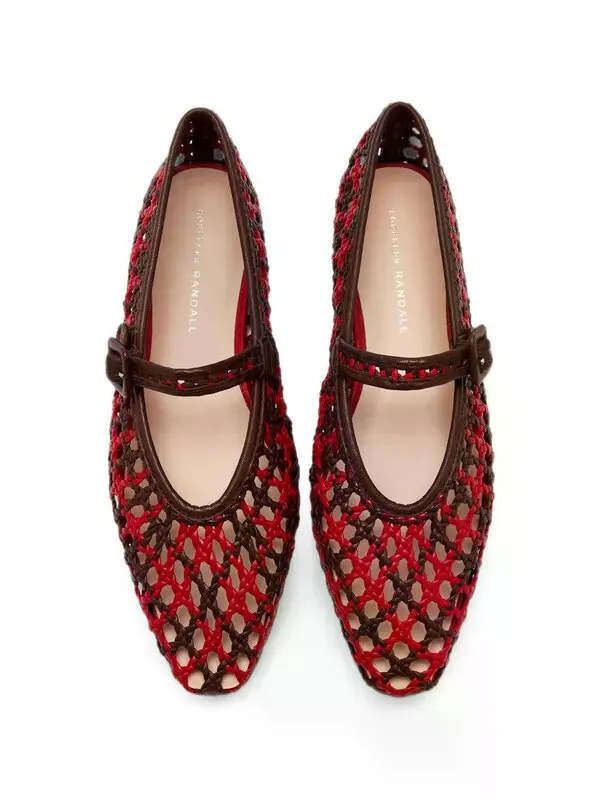 LOEFFLER RANDALL Junia Woven Leather Ballet Flats