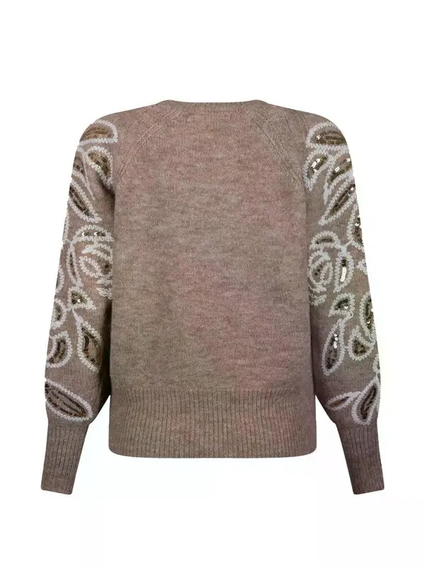 Derhy Sequin-embellished Embroidered Sweater