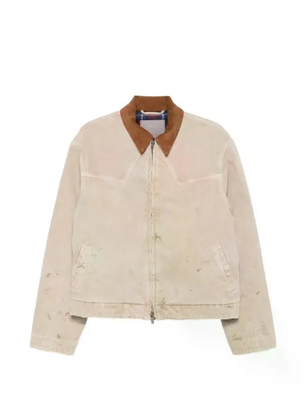 Balenciaga Corduroy-collar Distressed-effect Jacket