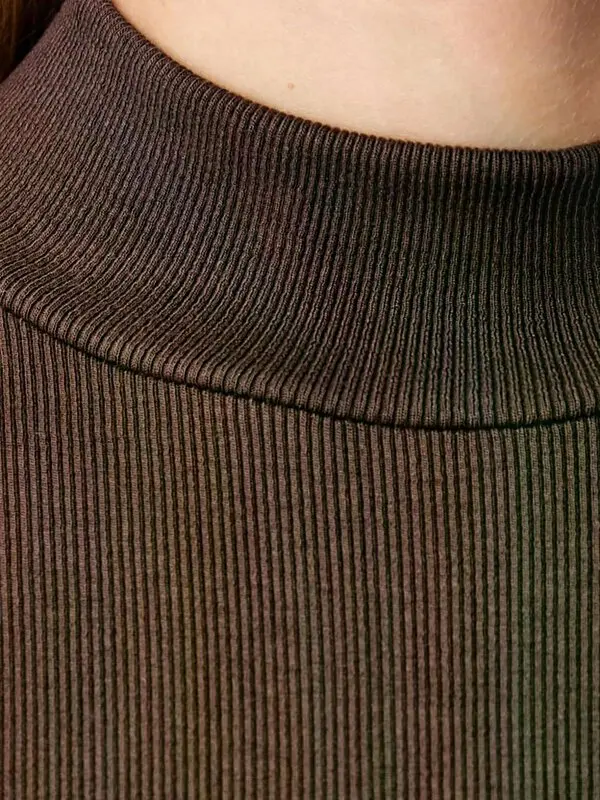 LA MANIA Fallon Ribbed-knit High-neck Maxi Dress