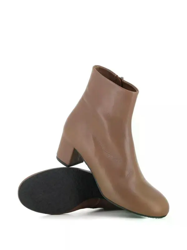 DEL CARLO Side-zip Leather Ankle Boots