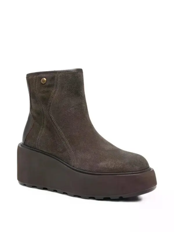 CAFÈNOIR Suede Platform Ankle Boots