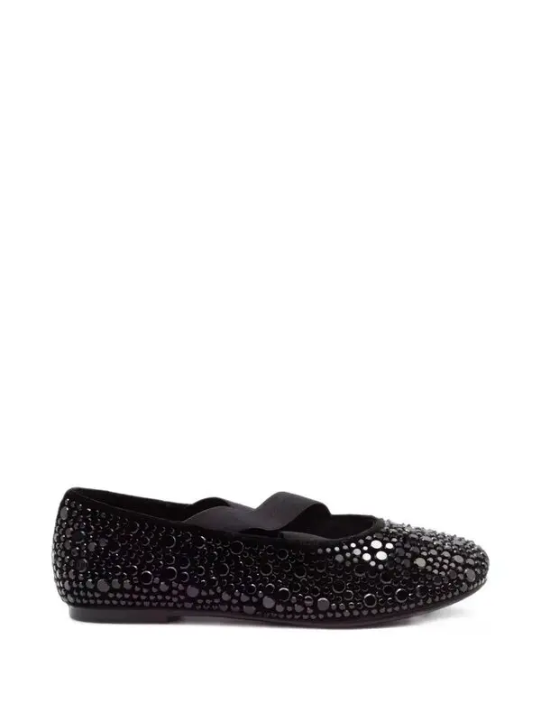 TWENTY FOURHAITCH Stud-embellished Elasticated Ballet Flats