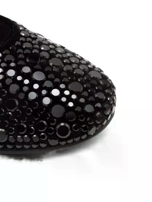 TWENTY FOURHAITCH Stud-embellished Elasticated Ballet Flats