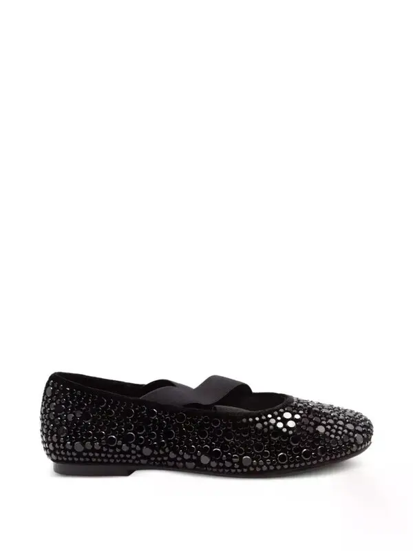 TWENTY FOURHAITCH Stud-embellished Elasticated Ballet Flats - Black