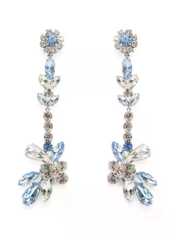 Erdem Crystal-embellished Floral-motif Earrings