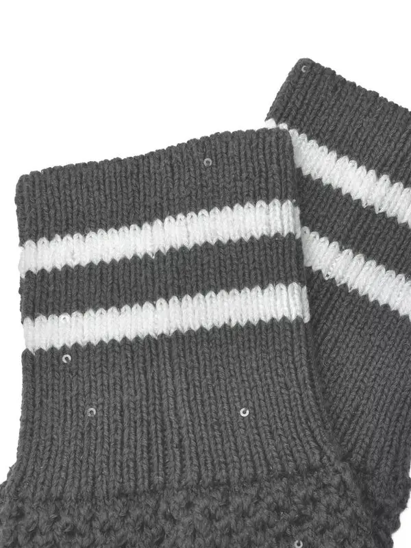 Brunello Cucinelli Sequin-embellished Striped Socks