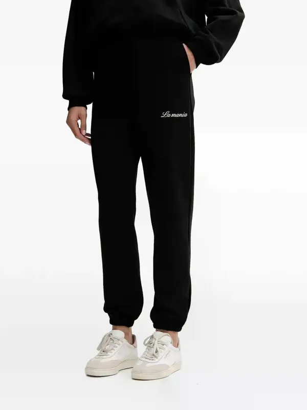 LA MANIA Ridge Logo-embroidered Track Pants - Black