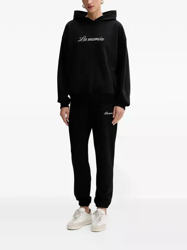 LA MANIA Ridge Logo-embroidered Track Pants - Black