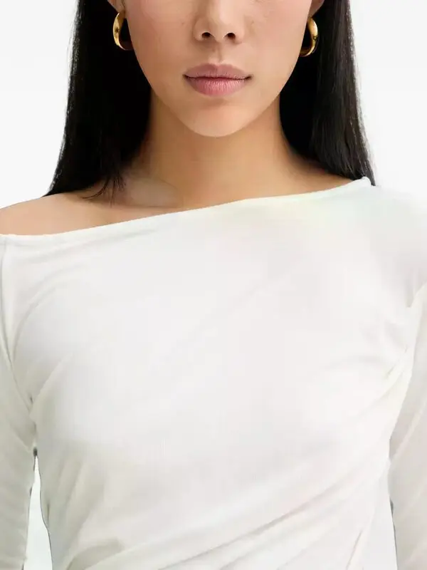 LA MANIA Enza Asymmetric Draped Top