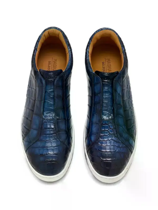 Magnanni Alligator-effect Slip-on Sneakers
