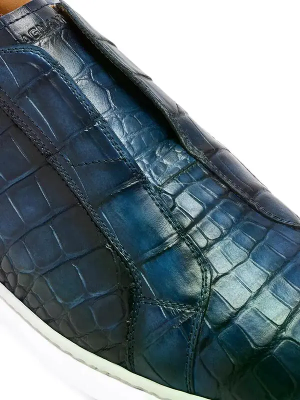 Magnanni Alligator-effect Slip-on Sneakers
