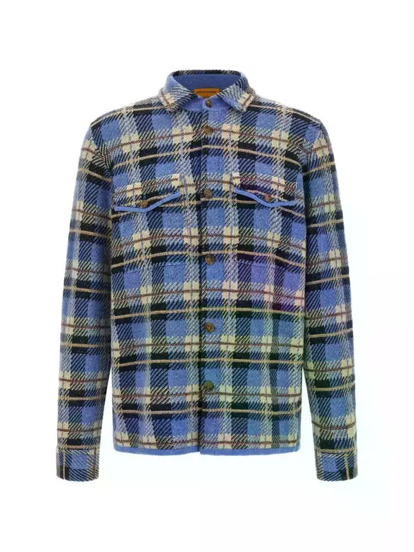 Guest In Residence Plaid Cashmere Shirt - Blue