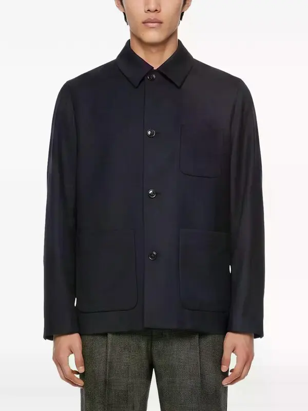 LARDINI Stone Patch-pocket Shirt Jacket