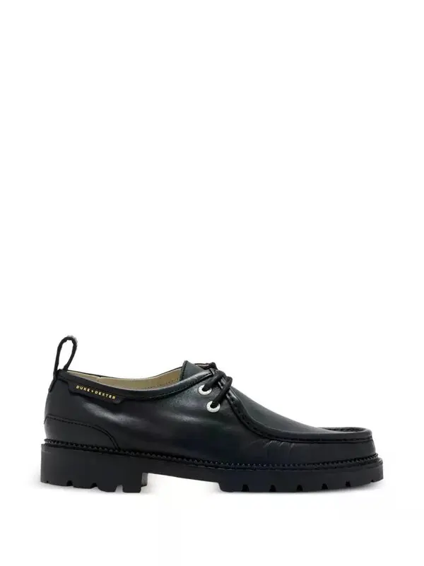 DUKE + DEXTER Moby Leather Boat Shoes - Black