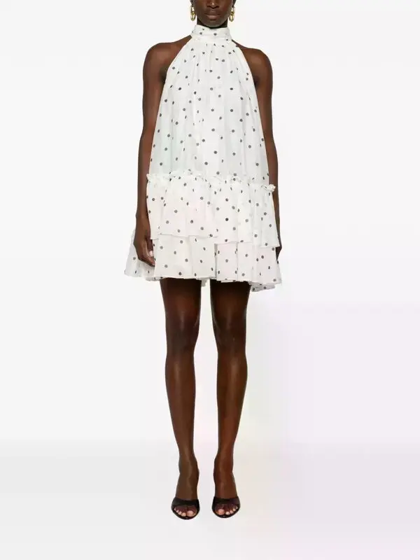 Aje Amily Polka-dot Tiered Mini Dress