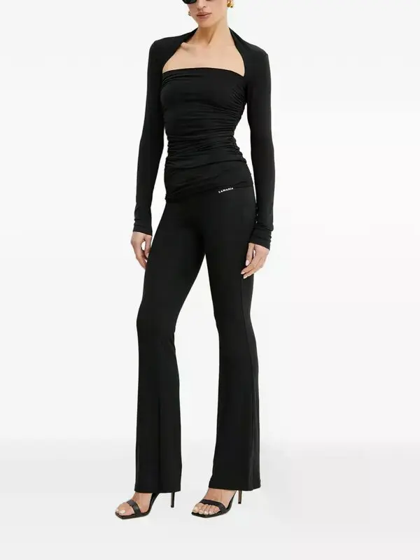 LA MANIA Sorrel Ruched Cut-out Top - Black