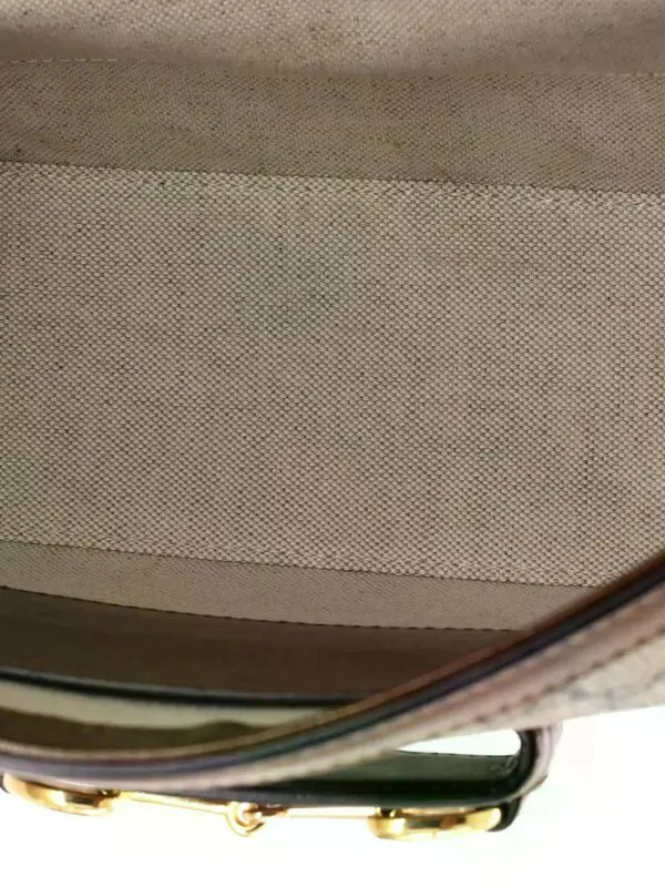 Gucci Horsebit 1955 Gg Coated Canvas With Leather Large Shoulder Bag