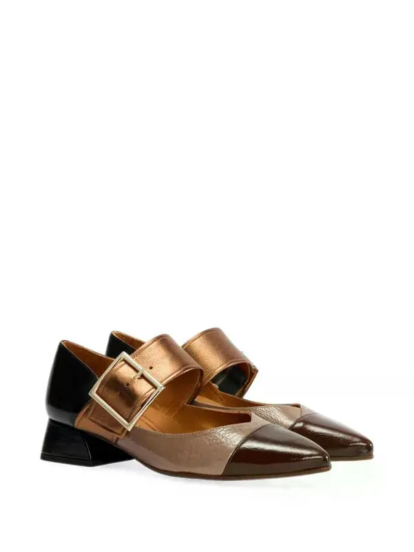 Chie Mihara Buckle-fastening Pointed-toe Pumps - Neutrals