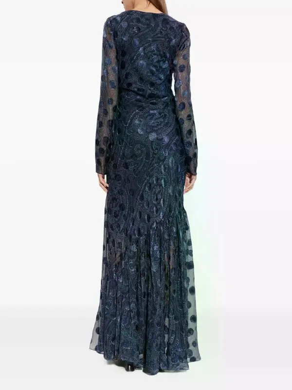 Etro Paisley-print Devoré Maxi Dress - Blue