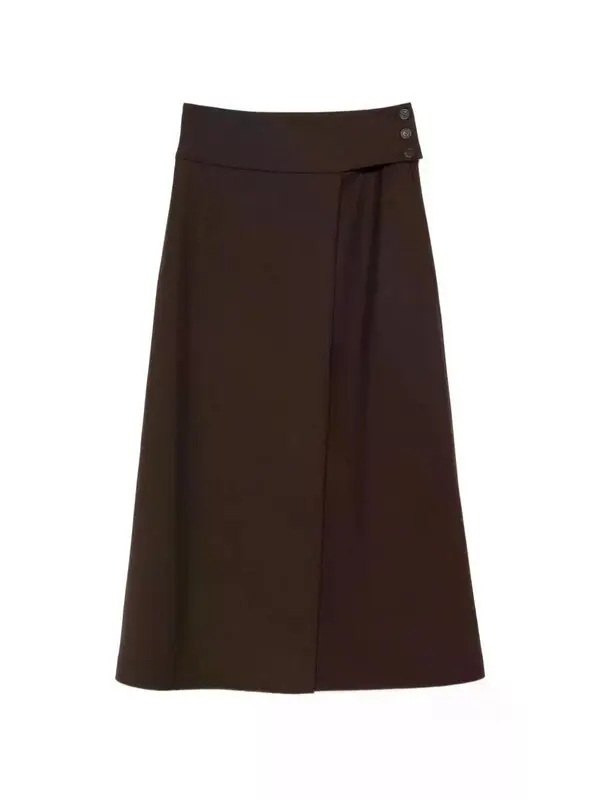 CO.GO Button-fastening Wrap Midi Skirt