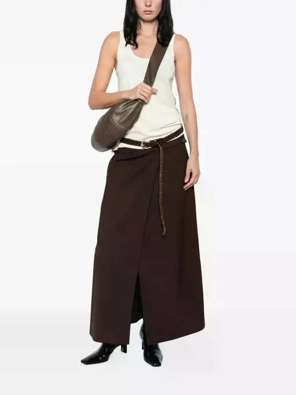 CO.GO Button-fastening Wrap Midi Skirt